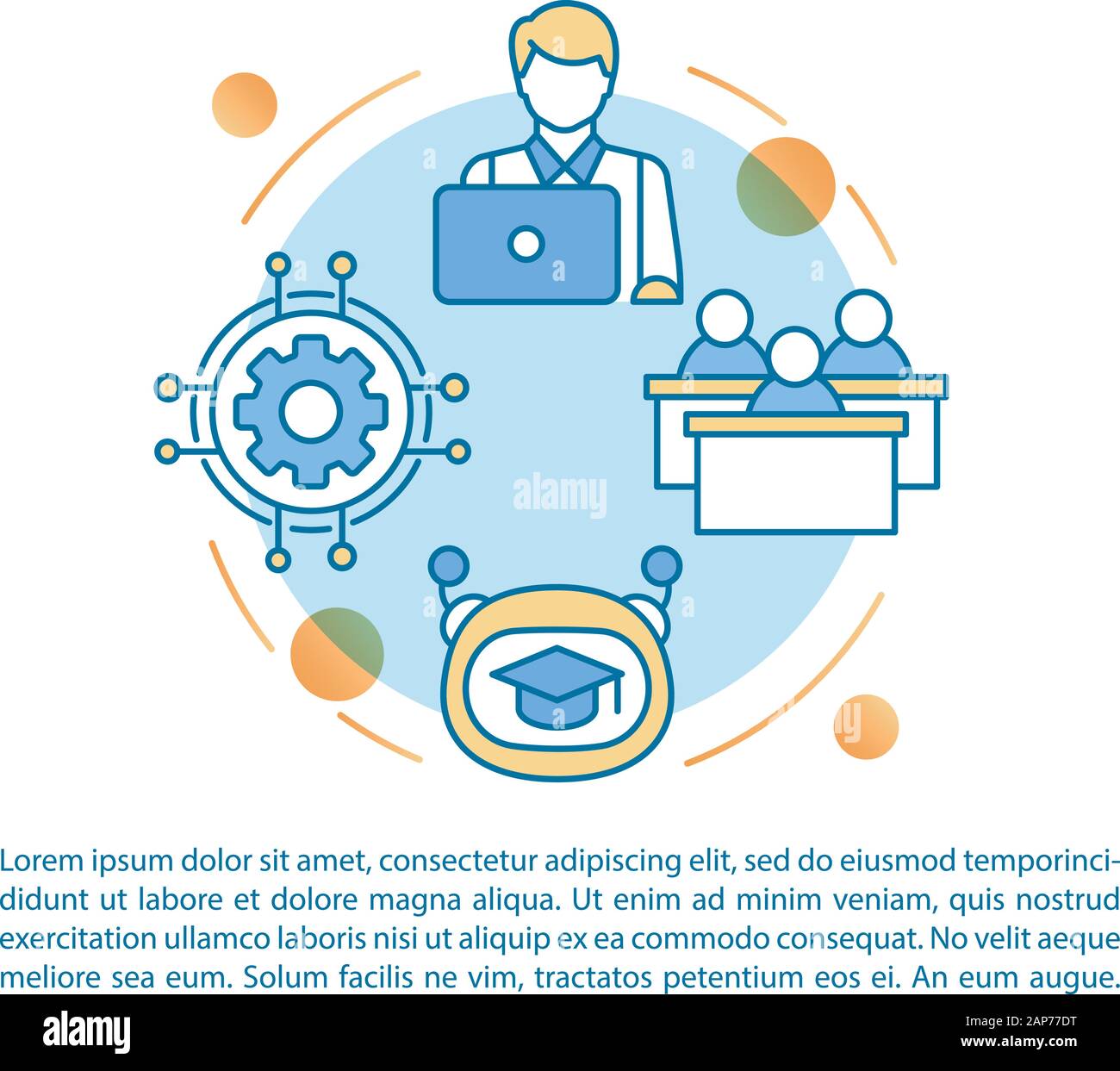 Online courses in robotics article page vector template. Machine ...