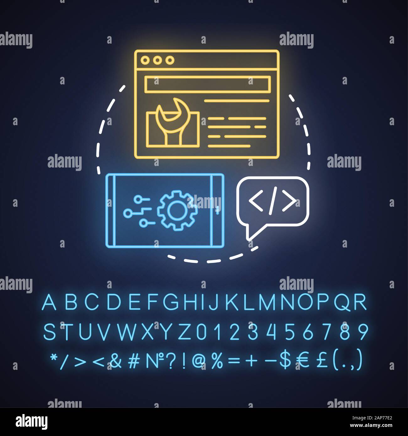 Write app neon light concept icon. Software development idea. Service ... Write app neon light concept icon. Software development idea. Service ...