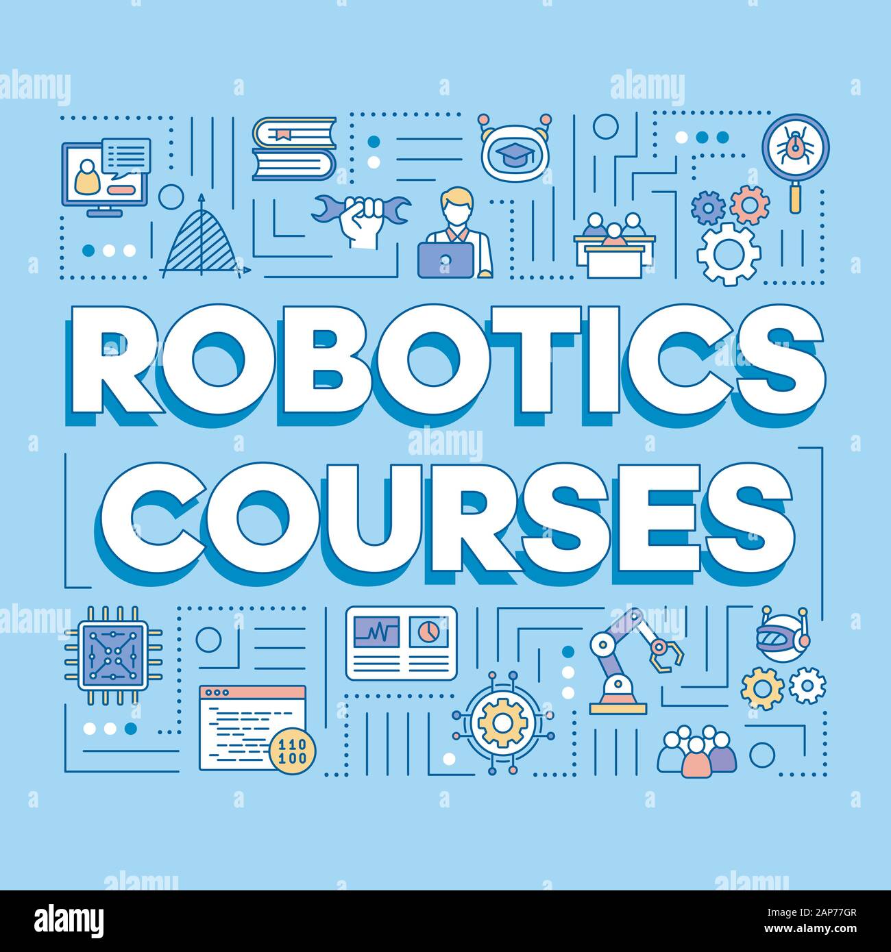 Robotic courses word concepts banner. Programming and engineering ...