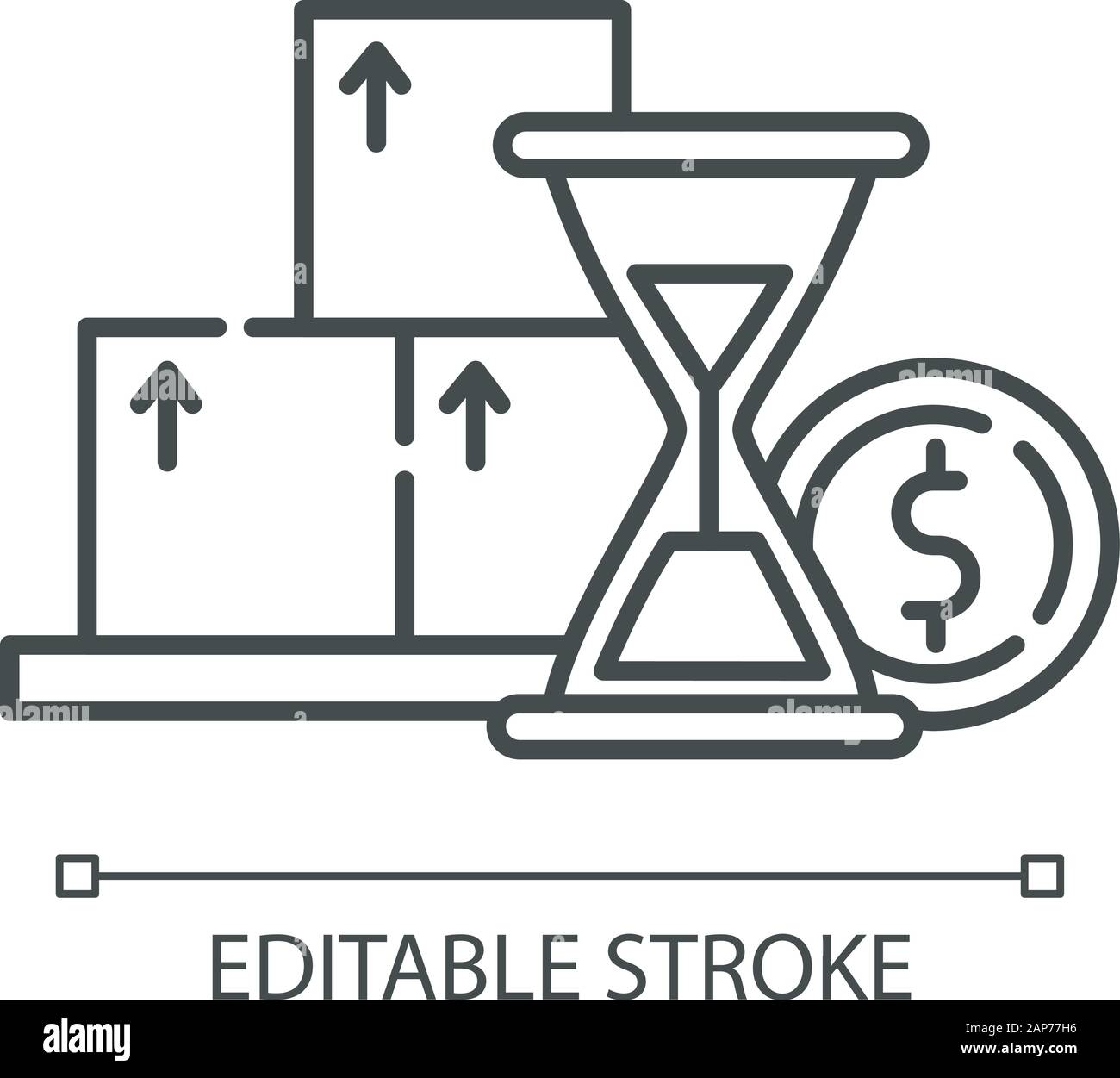 Budget increase graph linear icon. Rising interest rate with time ...