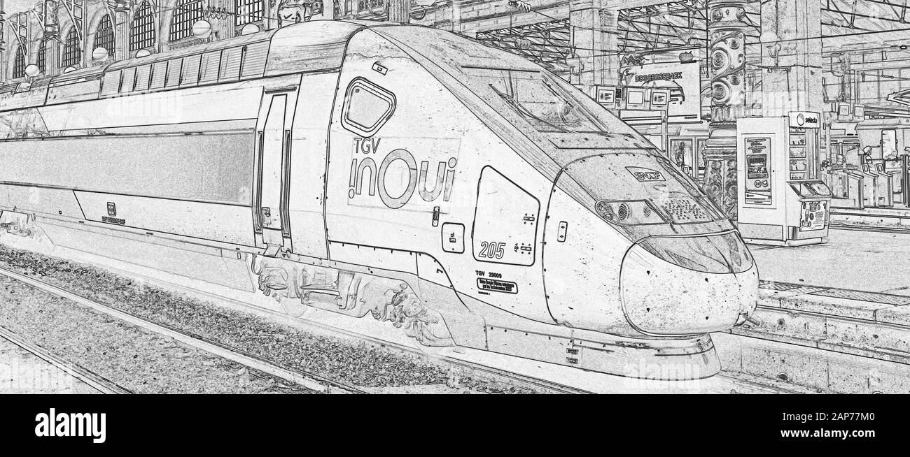 Tgv inoui high speed train Black and White Stock Photos & Images - Alamy