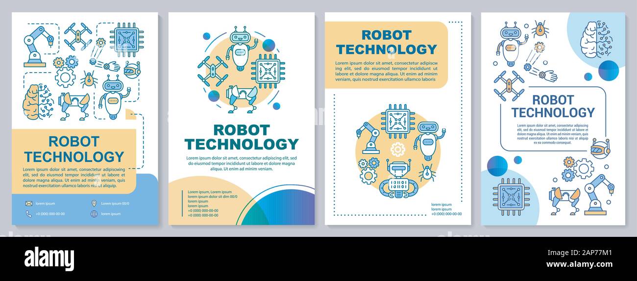 Robot technology brochure template. Engineering. Flyer, booklet ...