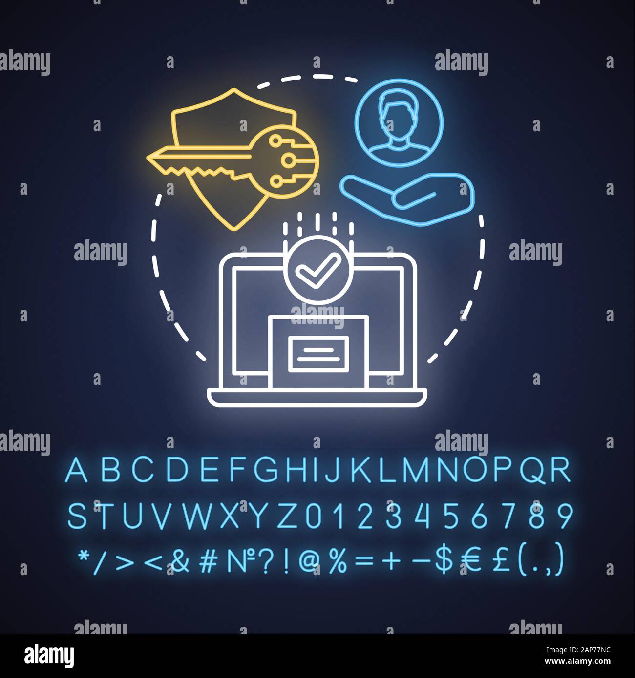User authentication-authorization neon light concept icon. Software ... User authentication-authorization neon light concept icon. Software ...