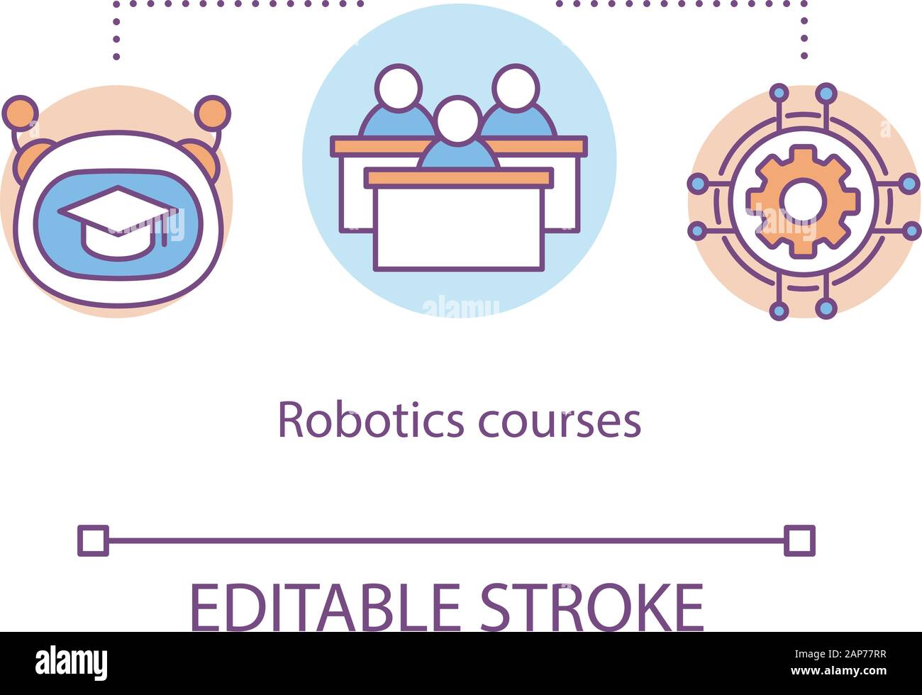 Robotic courses concept icon. Computer science learning. High education ...