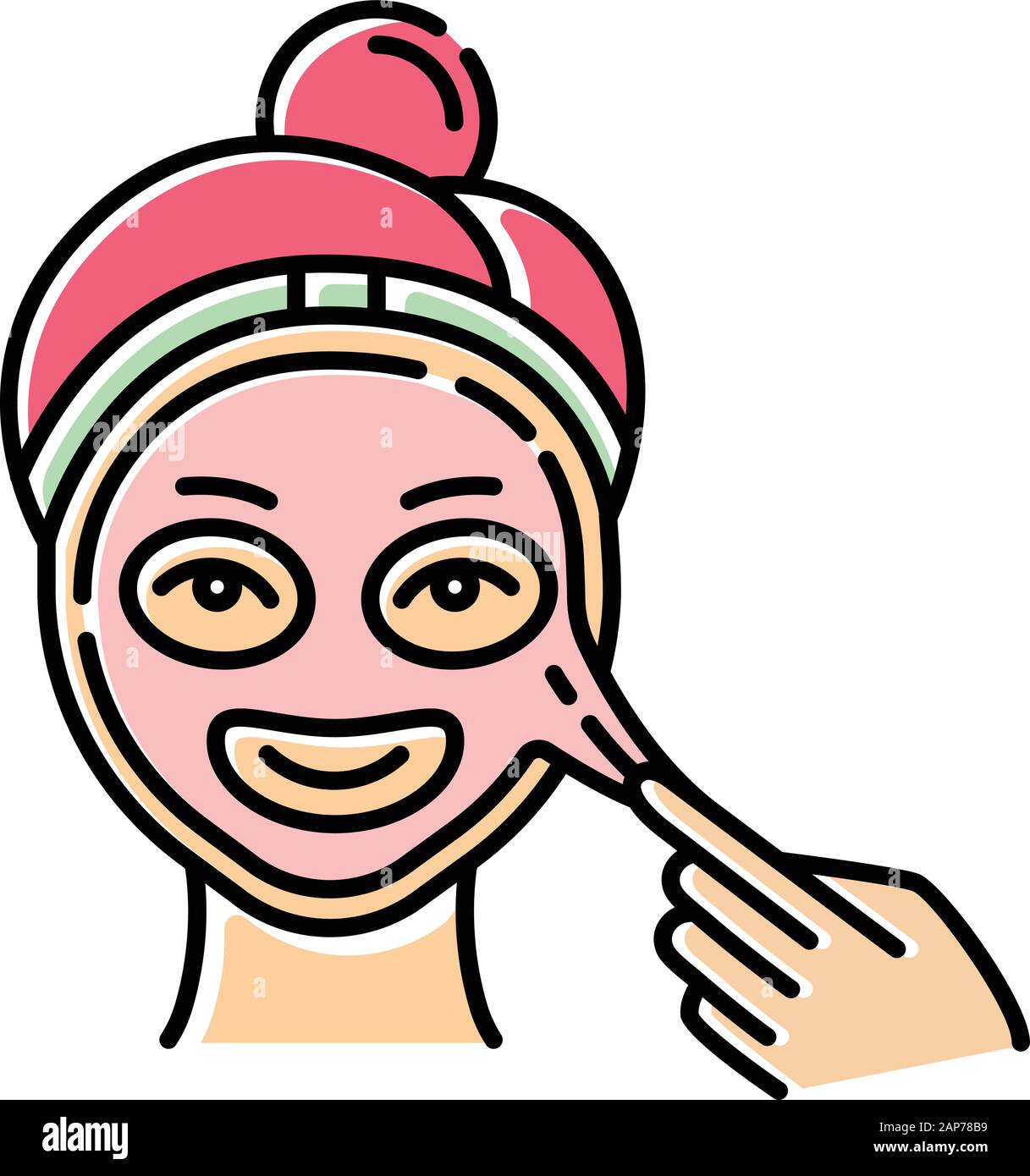 Applying peel-off mask color icon. Skin care procedure. Facial beauty ...