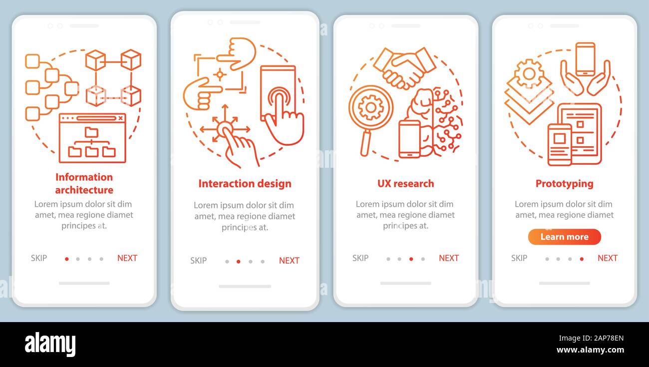 Software Development Onboarding Mobile App Page Screen Vector Template