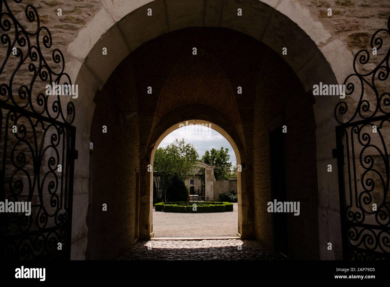 Double Archway View Inside French Winery Stock Photo - Alamy
