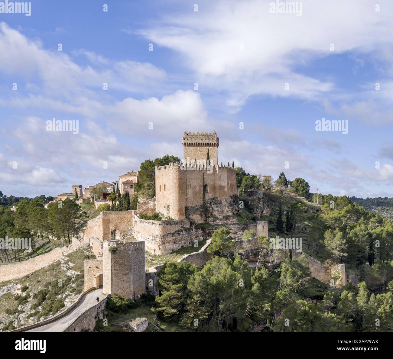 Alarcon fortress medieval castle in Spain Stock Photo - Alamy