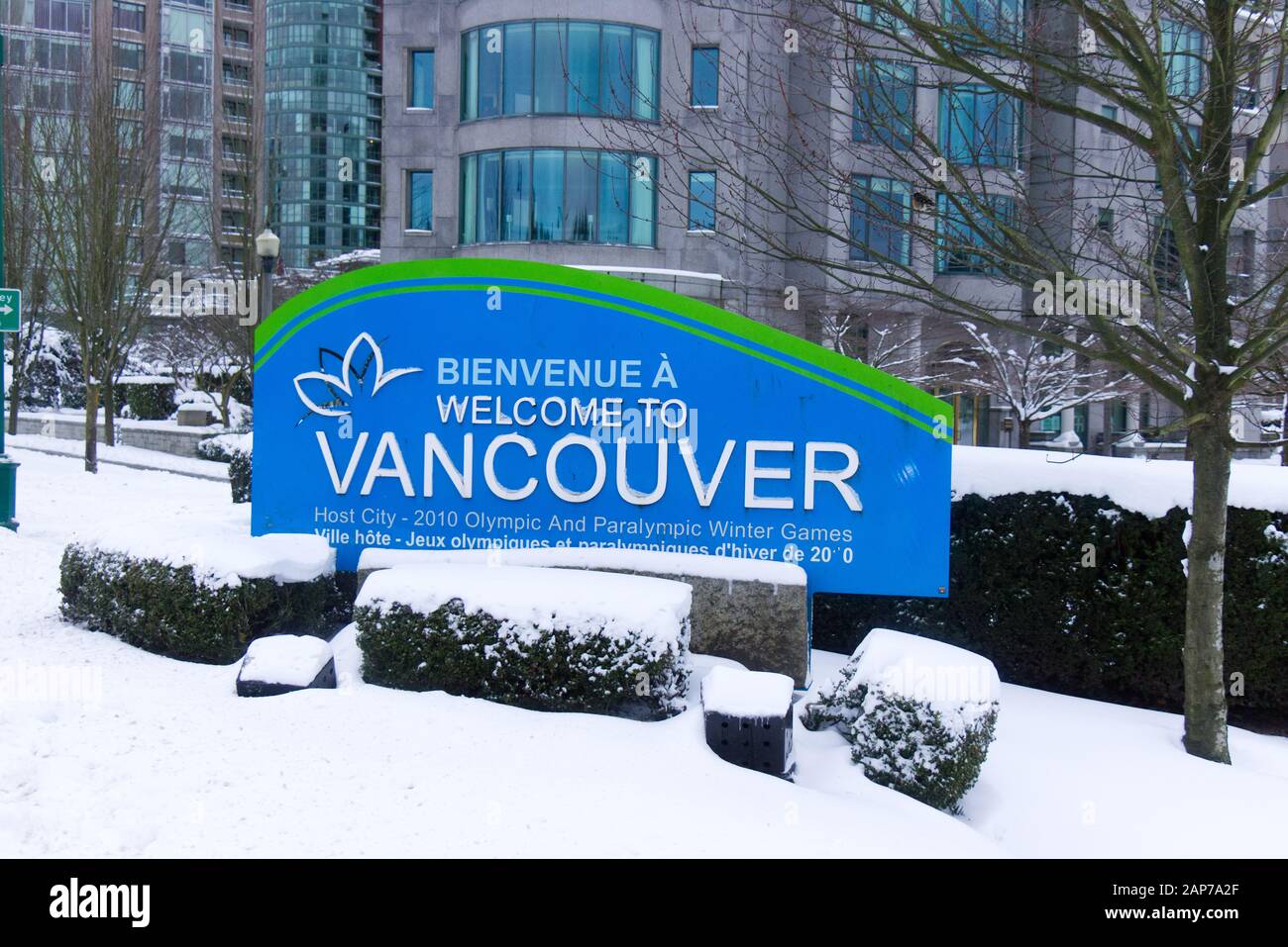 Vancouver, Canada - January 15, 2020: A View of sign "Welcome to ...