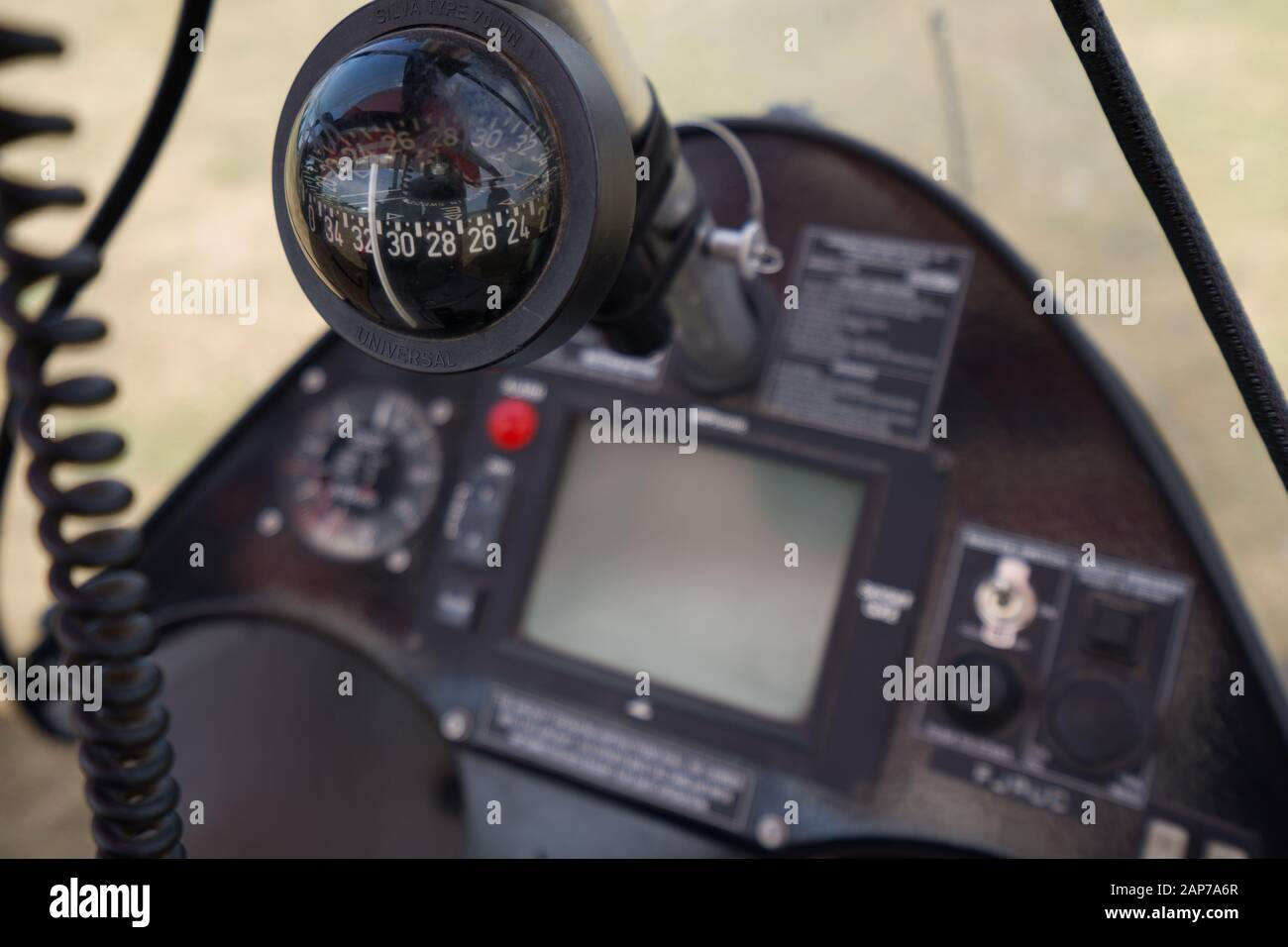 Microlight Ultralight aircraft inside autogyro instrument panel Stock ...
