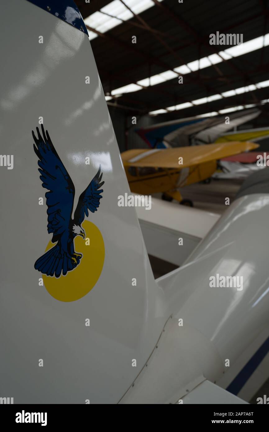 Microlight Ultralight aircraft blue eagle Stock Photo - Alamy