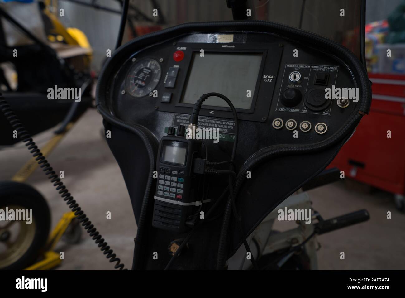 Microlight Ultralight aircraft instrument panel Stock Photo - Alamy