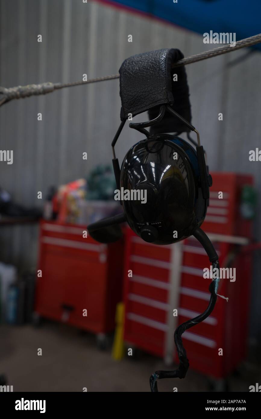 Microlight Ultralight aircraft radio headset Stock Photo - Alamy