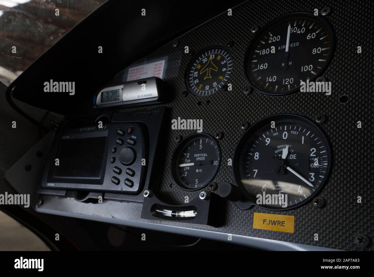 Microlight Ultralight aircraft inside autogyro instrument panel Stock ...