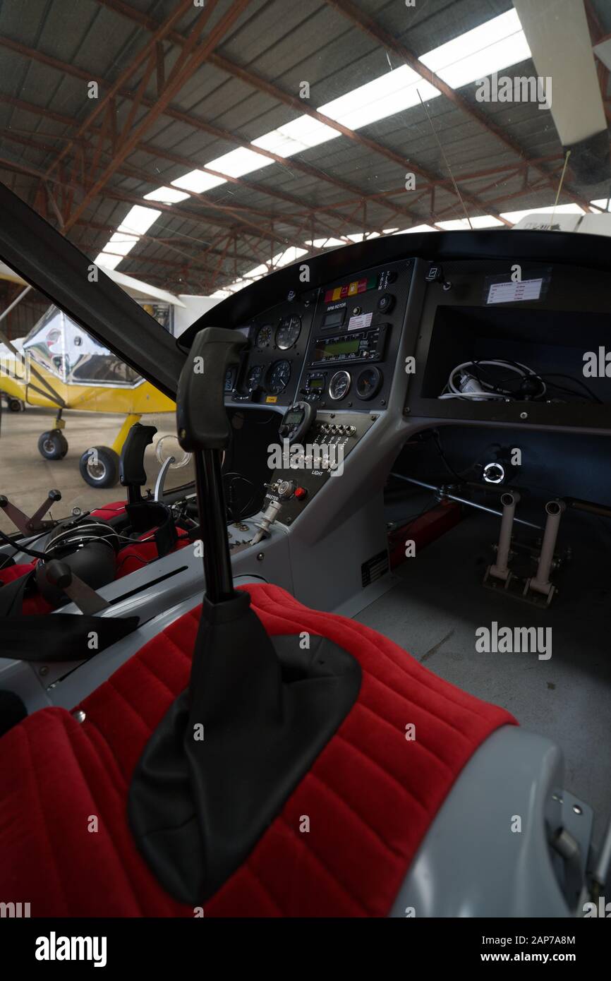 Microlight Ultralight aircraft inside autogyro instrument panel Stock ...