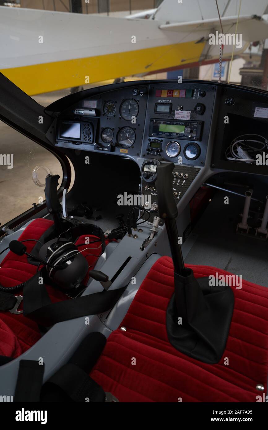Microlight Ultralight aircraft inside autogyro Stock Photo - Alamy
