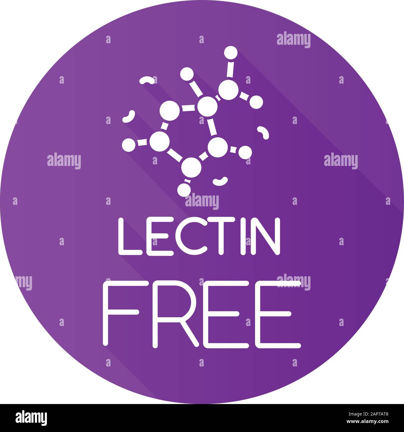 Lectin free purple flat design long shadow glyph icon. Non-toxic, non ...