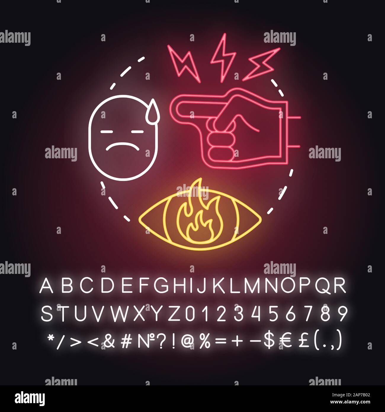 Nitpicking neon light concept icon. Humiliation in family. Insulting ...