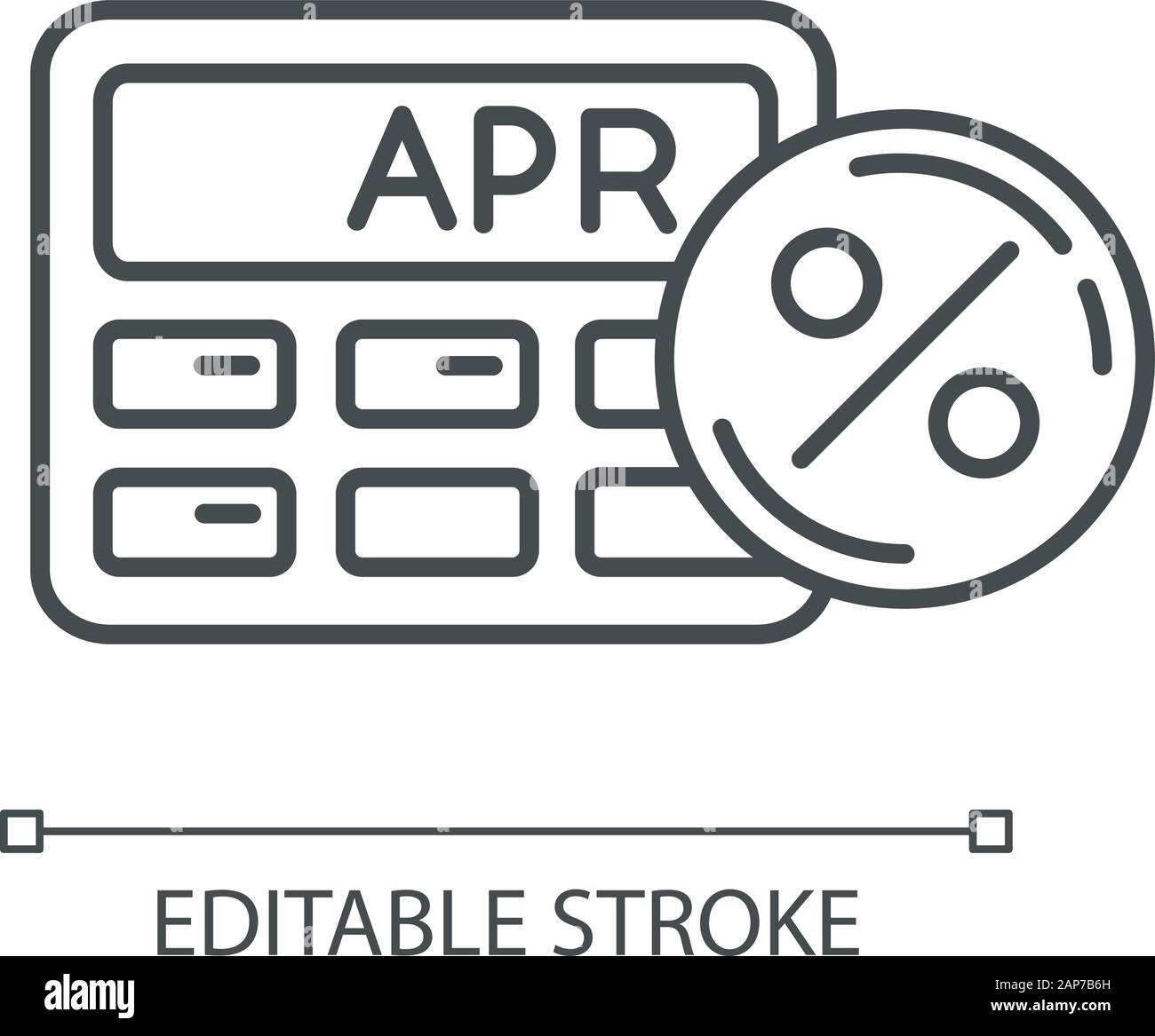 Annual percentage rate linear icon. Financial report. Economy industry ...
