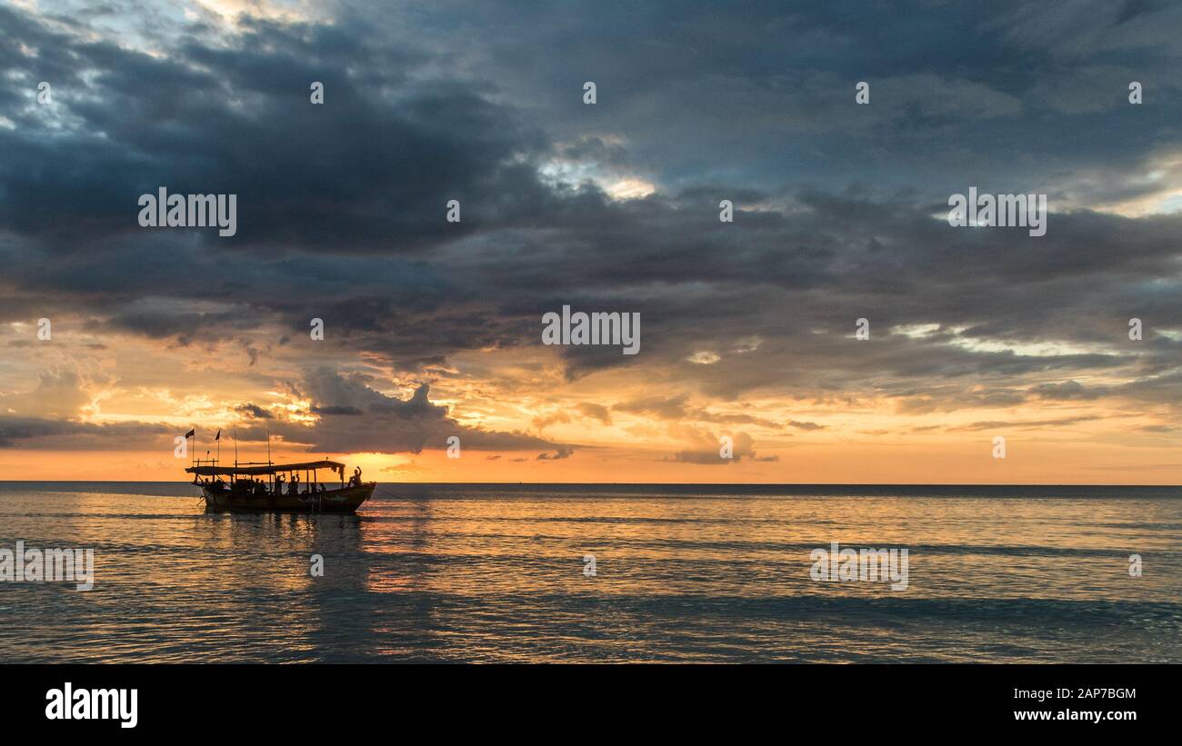 Tropical Sunset from Koh Rong Island Stock Photo - Alamy