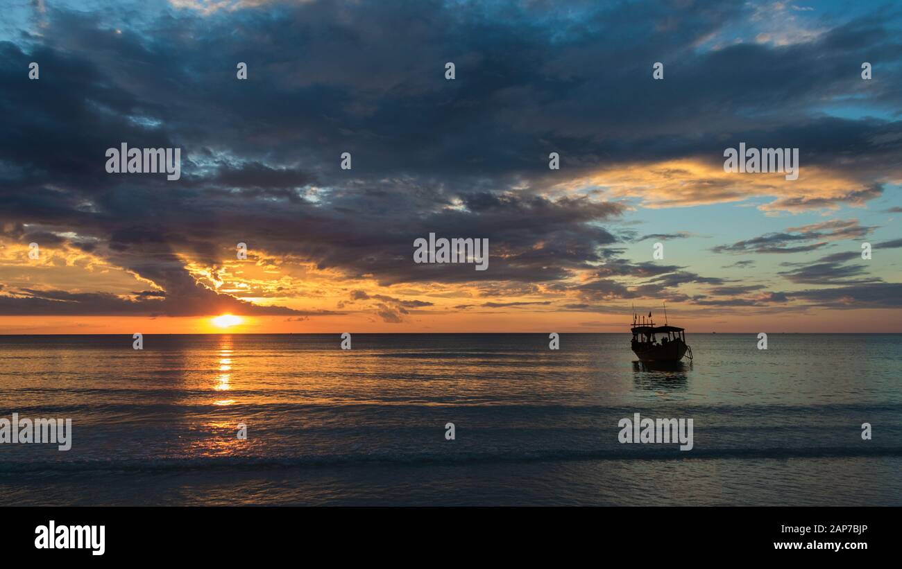 Tropical Sunset from Koh Rong Island Stock Photo - Alamy
