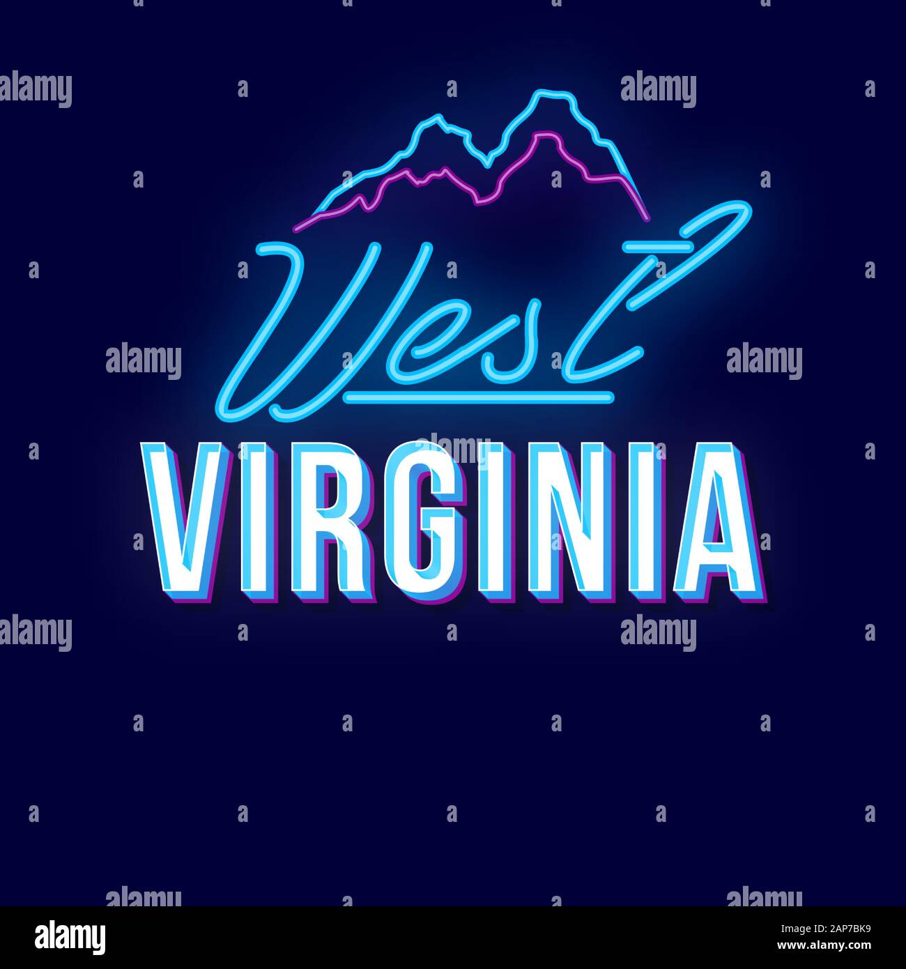 West Virginia vintage 3d vector lettering. Retro bold font, typeface ...