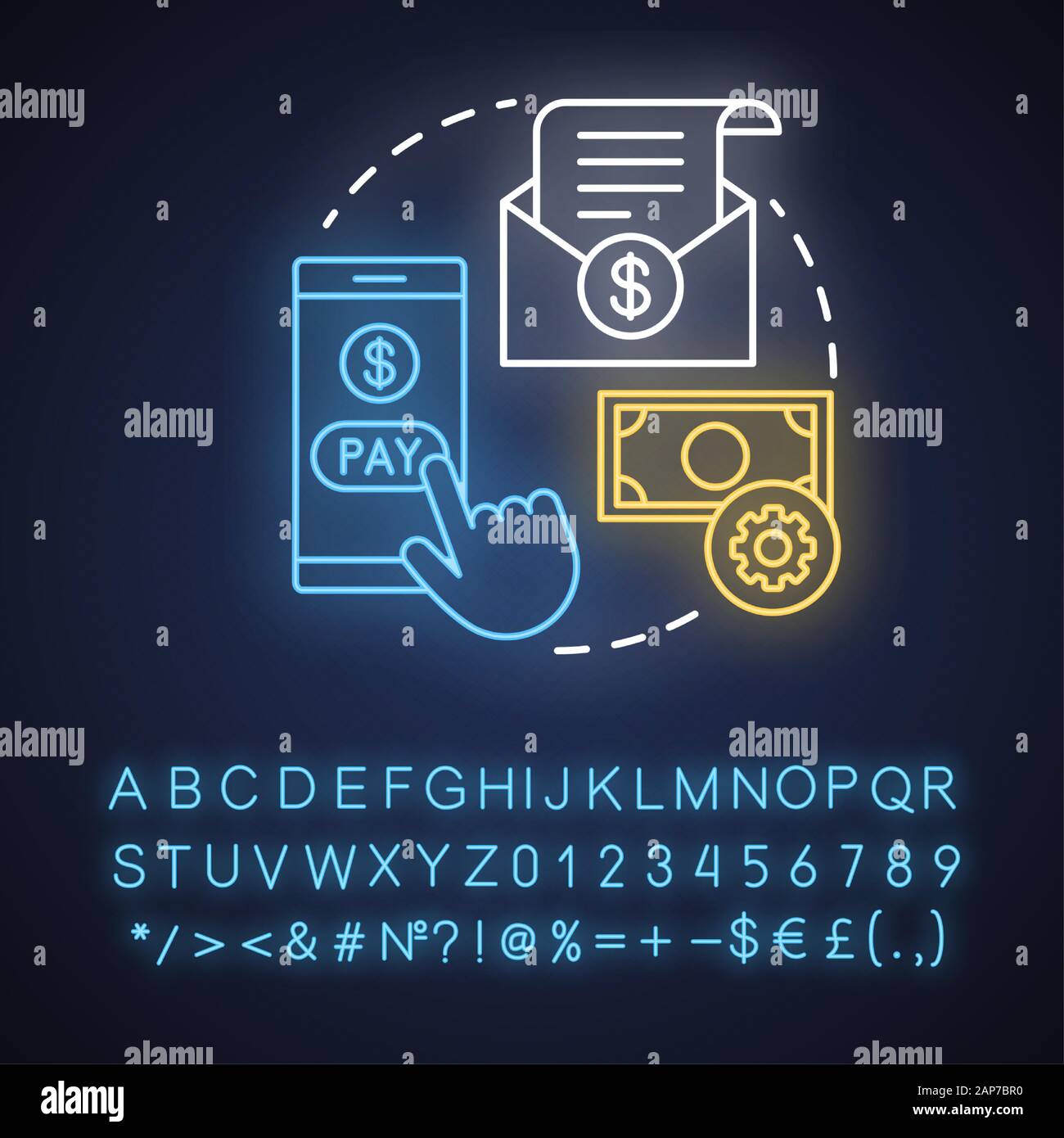 Payments neon light concept icon. Pay online idea. Financial management ...