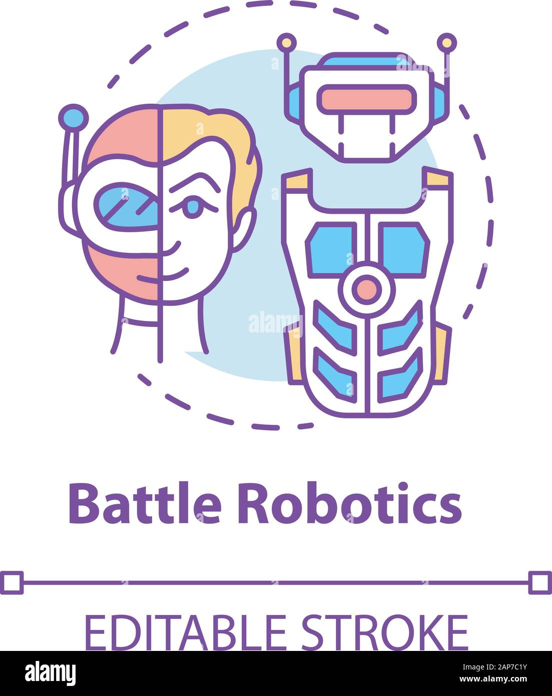 Battle robotics concept icon. Transformers idea thin line illustration ...