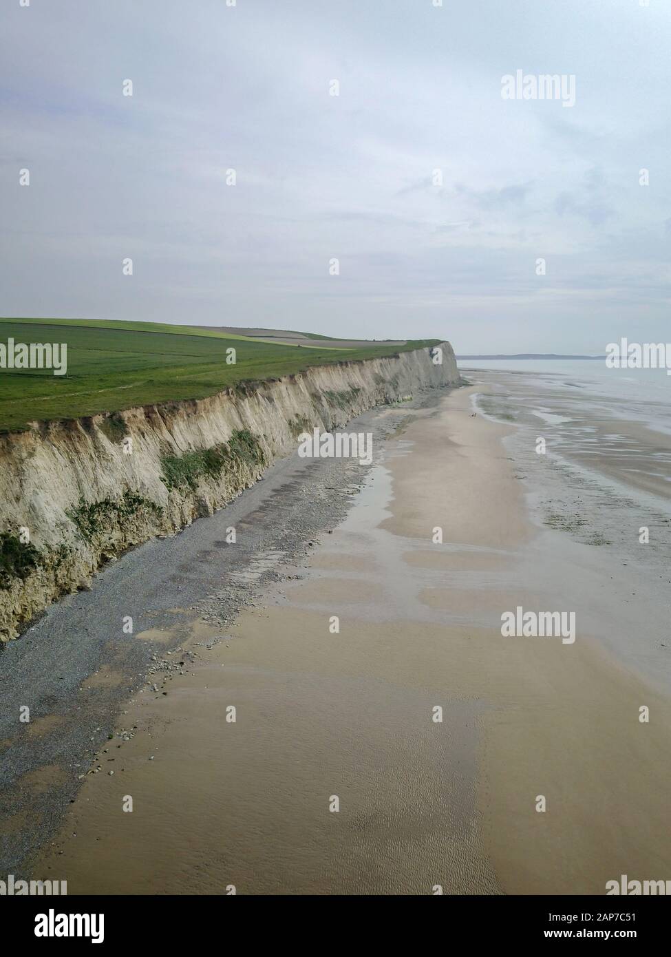 French Cliff aerial across the english channel Stock Photo - Alamy