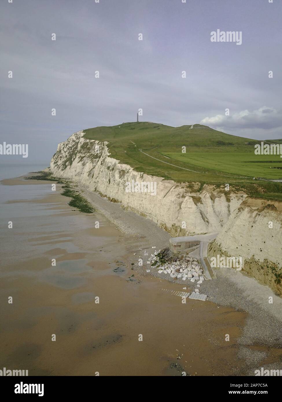 French Cliff aerial across the english channel Stock Photo - Alamy