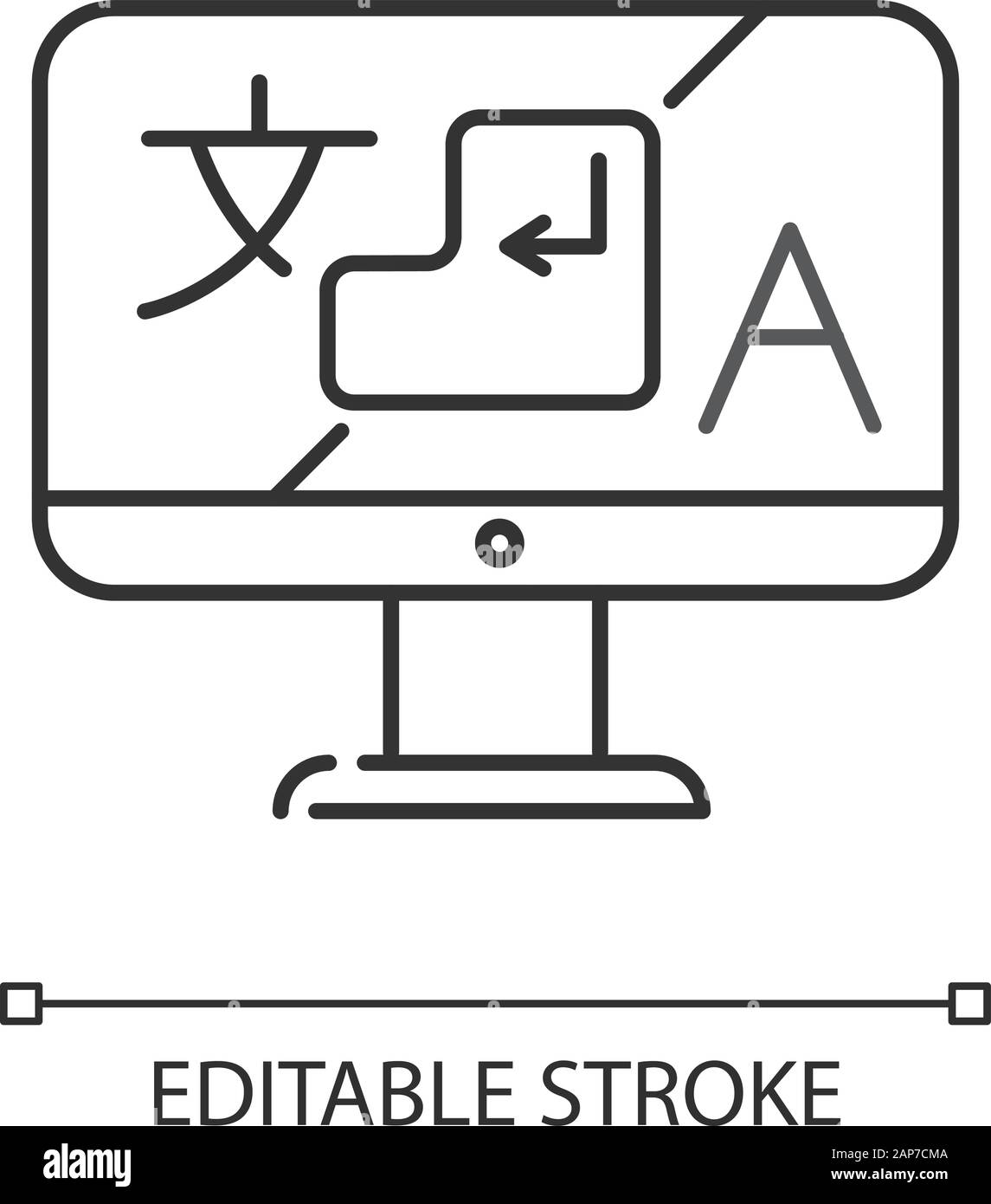 Language Translation Service Linear Icon Desktop Online Dictionary Instant Machine Translator