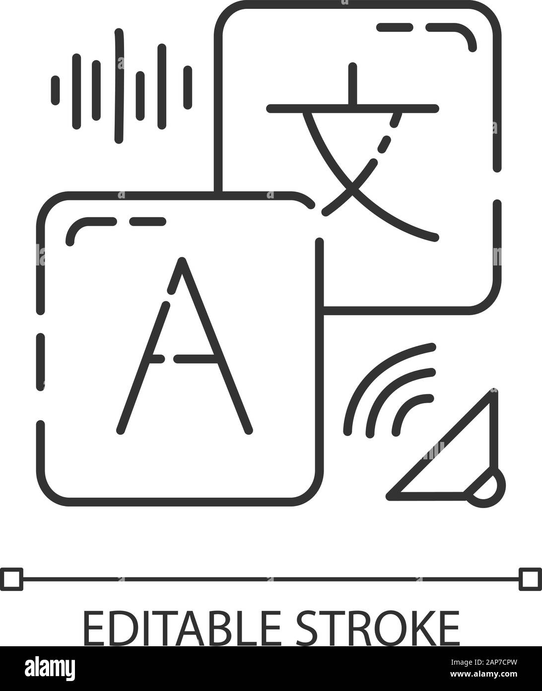 Translation Services Linear Icon Instant Audio Translation Online Dictionary Audible