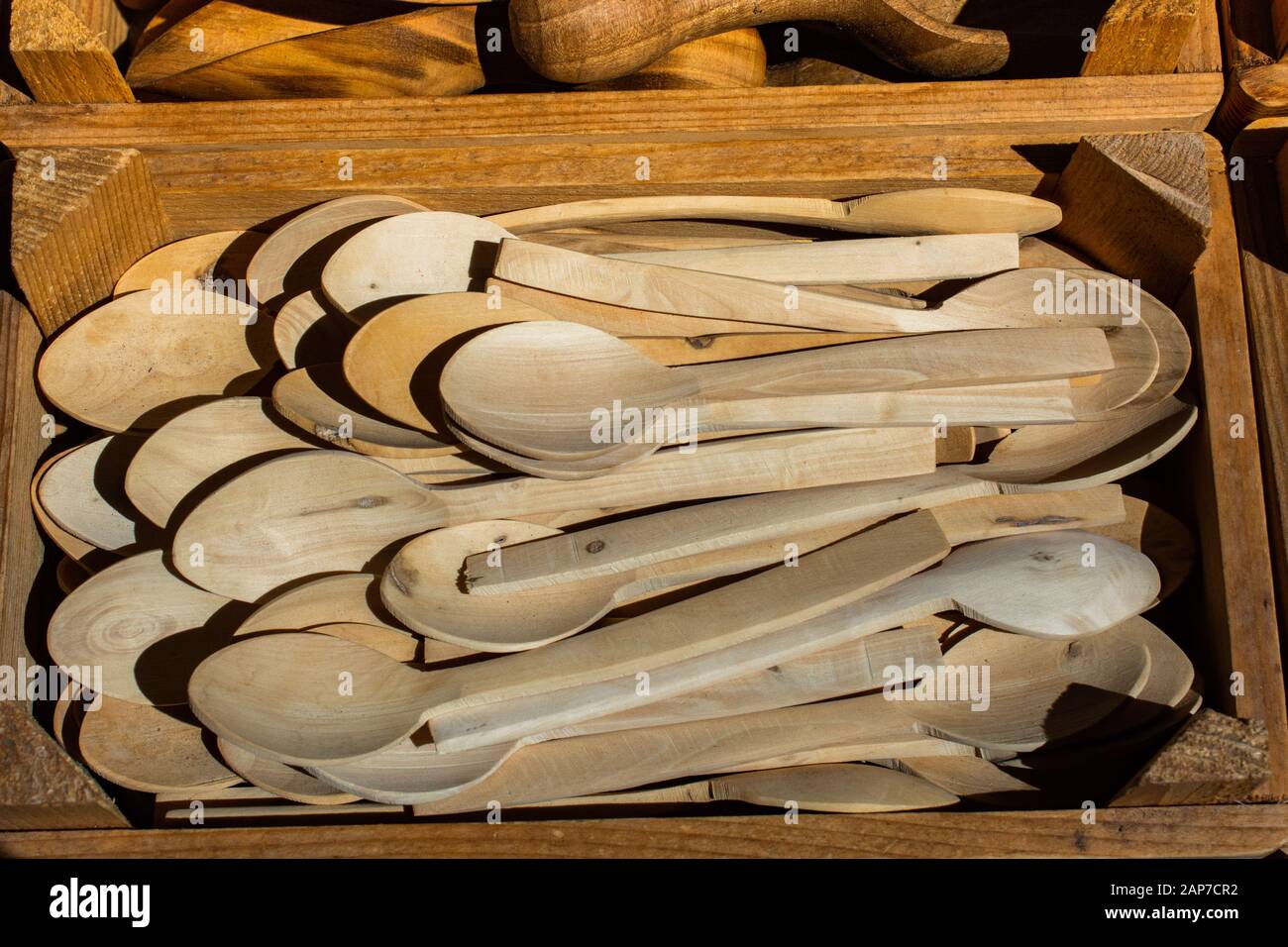 Handmade wooden kitchen utensils spoons wooden kitchen items Stock ...