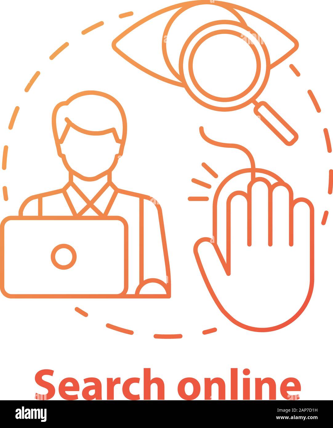 Researching the internet Stock Vector Images - Alamy