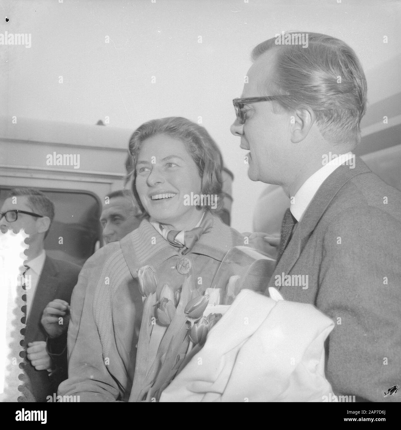 Arrival Ingrid Bergmann at Schiphol Lars Schmidt and Ingrid Bergmann ...