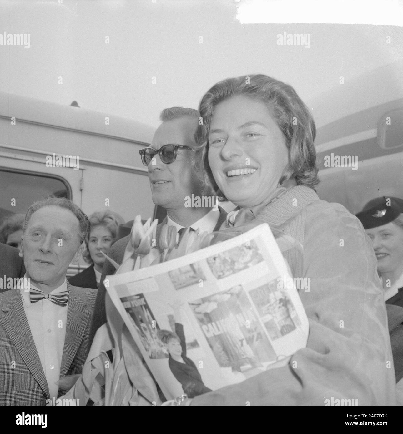 Arrival Ingrid Bergmann at Schiphol Lars Schmidt and Ingrid Bergmann ...