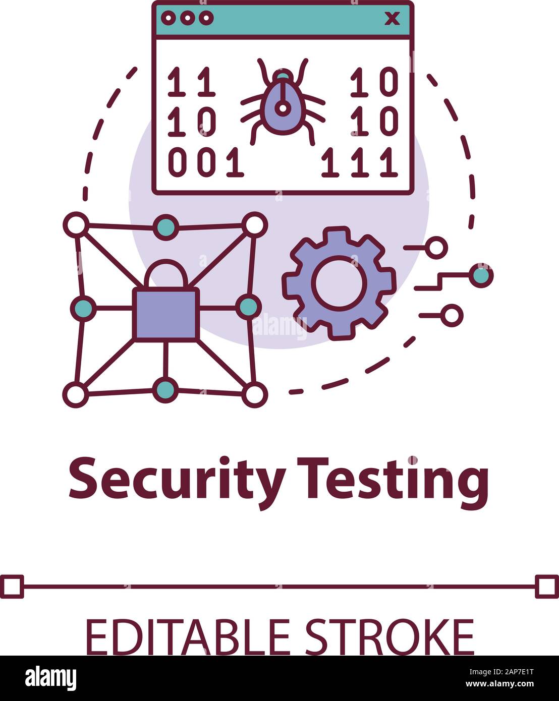 Security Testing Concept Icon Software Development Stage Idea Thin