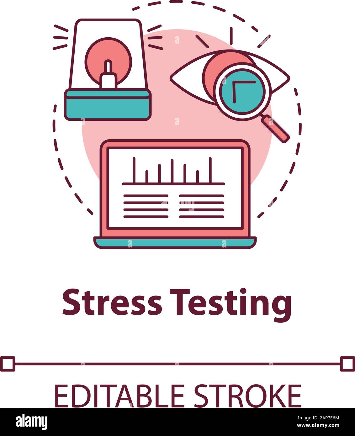Stress testing concept icon. Software development stage idea thin line ... Stress testing concept icon. Software development stage idea thin line ...