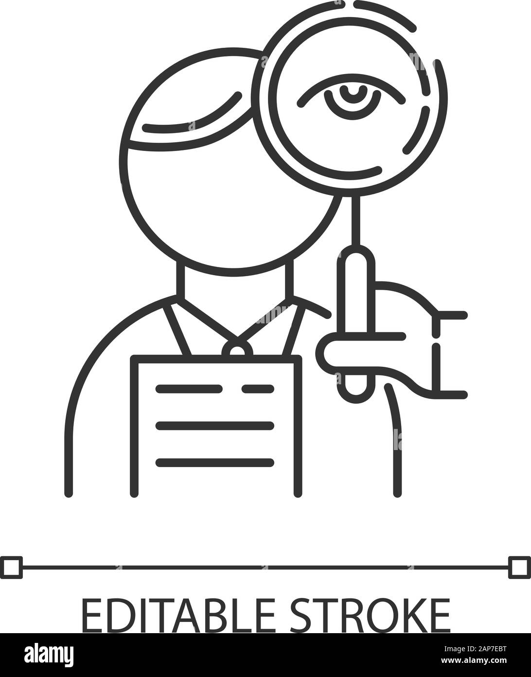 Proofreading service linear icon. Professional proofreader. Mistake ...