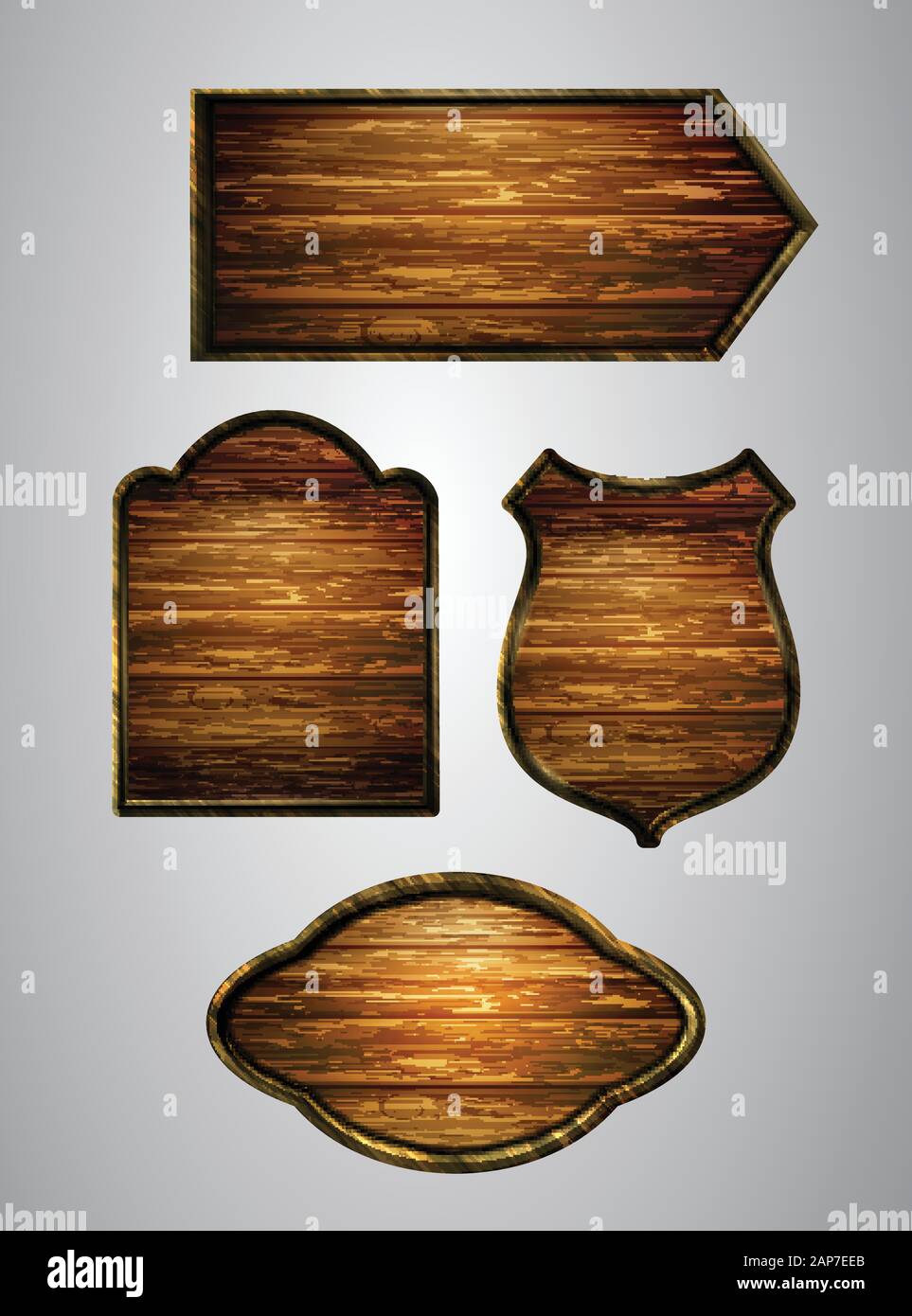 Vector realistic illustration of wooden signboard Stock Vector Image ...