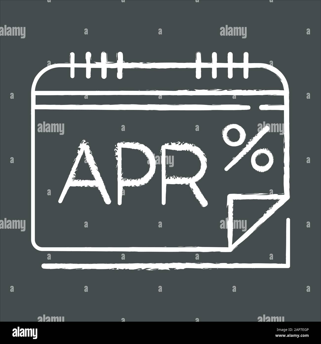 Annual percentage rate chalk icon. APR calculations. Financial report ...