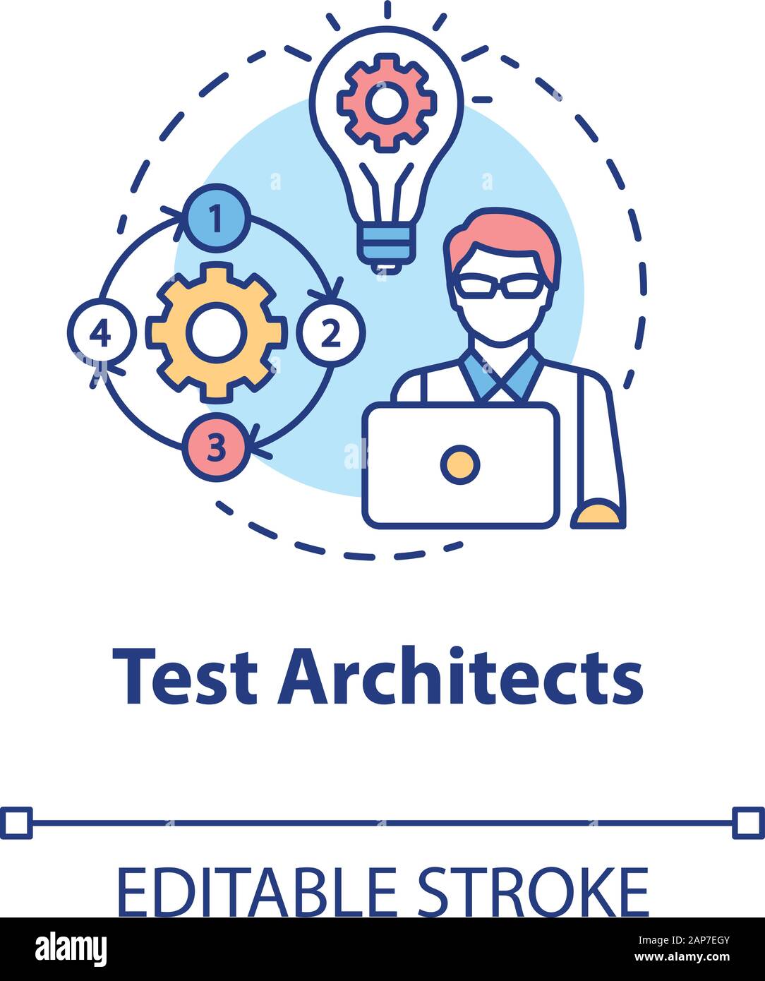Test architects concept icon. Software development idea thin line ... Test architects concept icon. Software development idea thin line ...