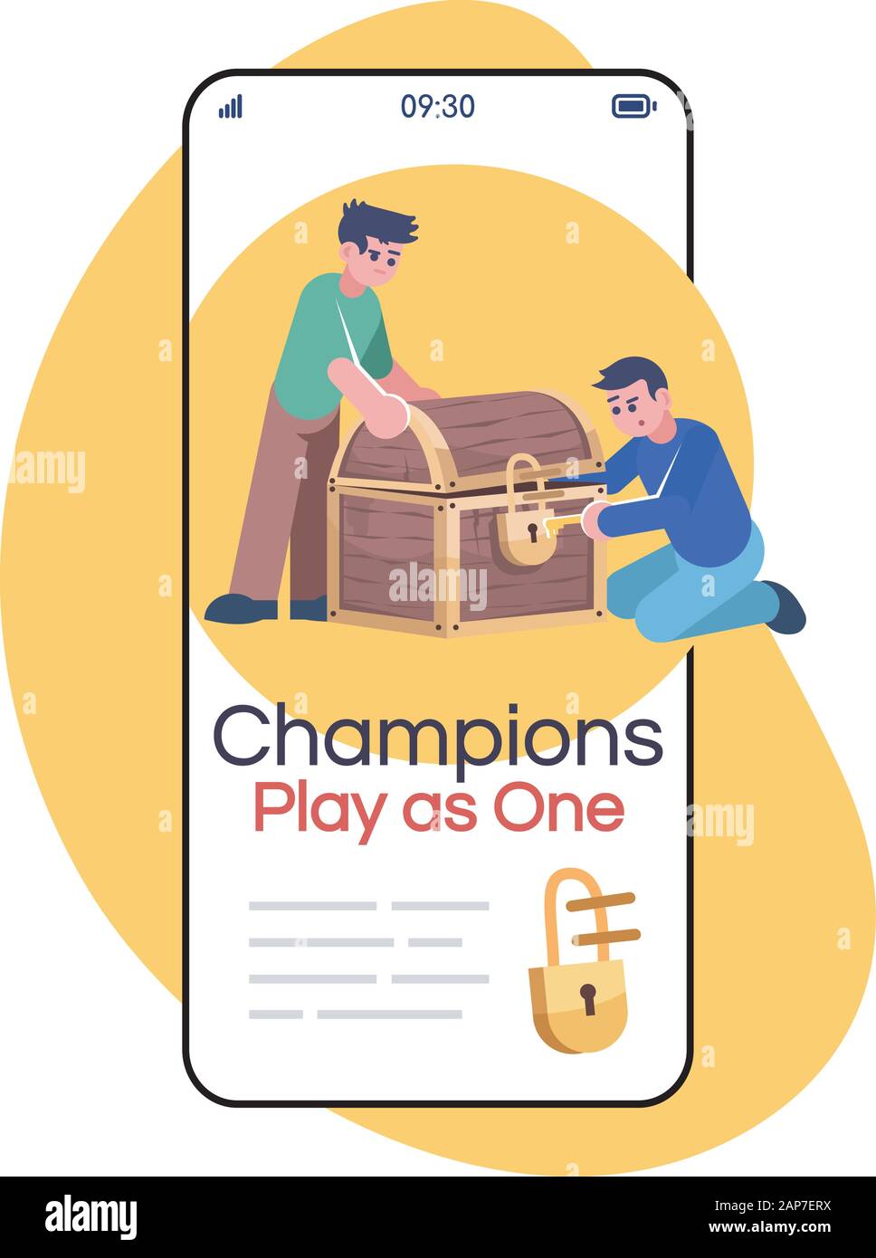 Champions play as one social media post smartphone app screen. Logic ...