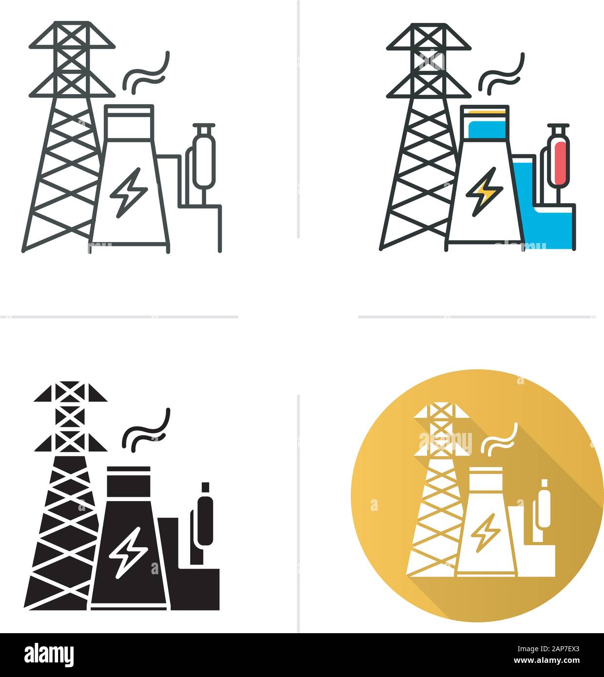 Energy industry icon. Power engineering. Electricity generation and ...