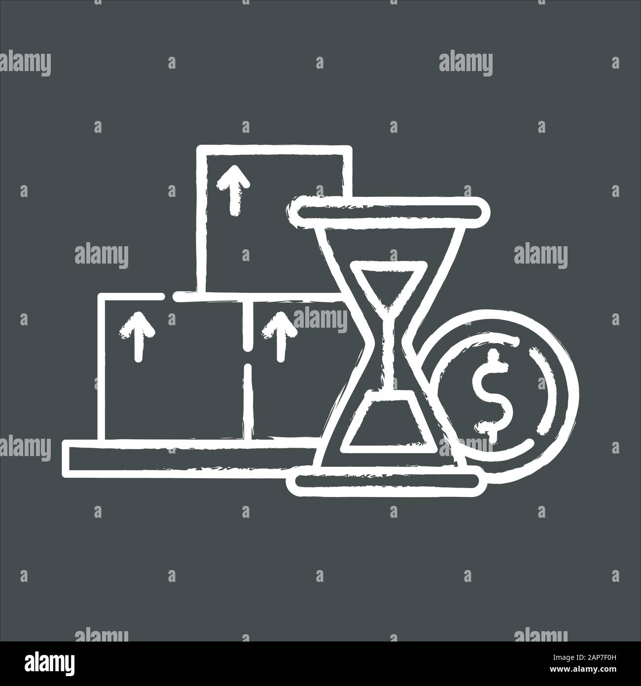 Budget increase graph chalk icon. Rising interest rate with time. Smart ...
