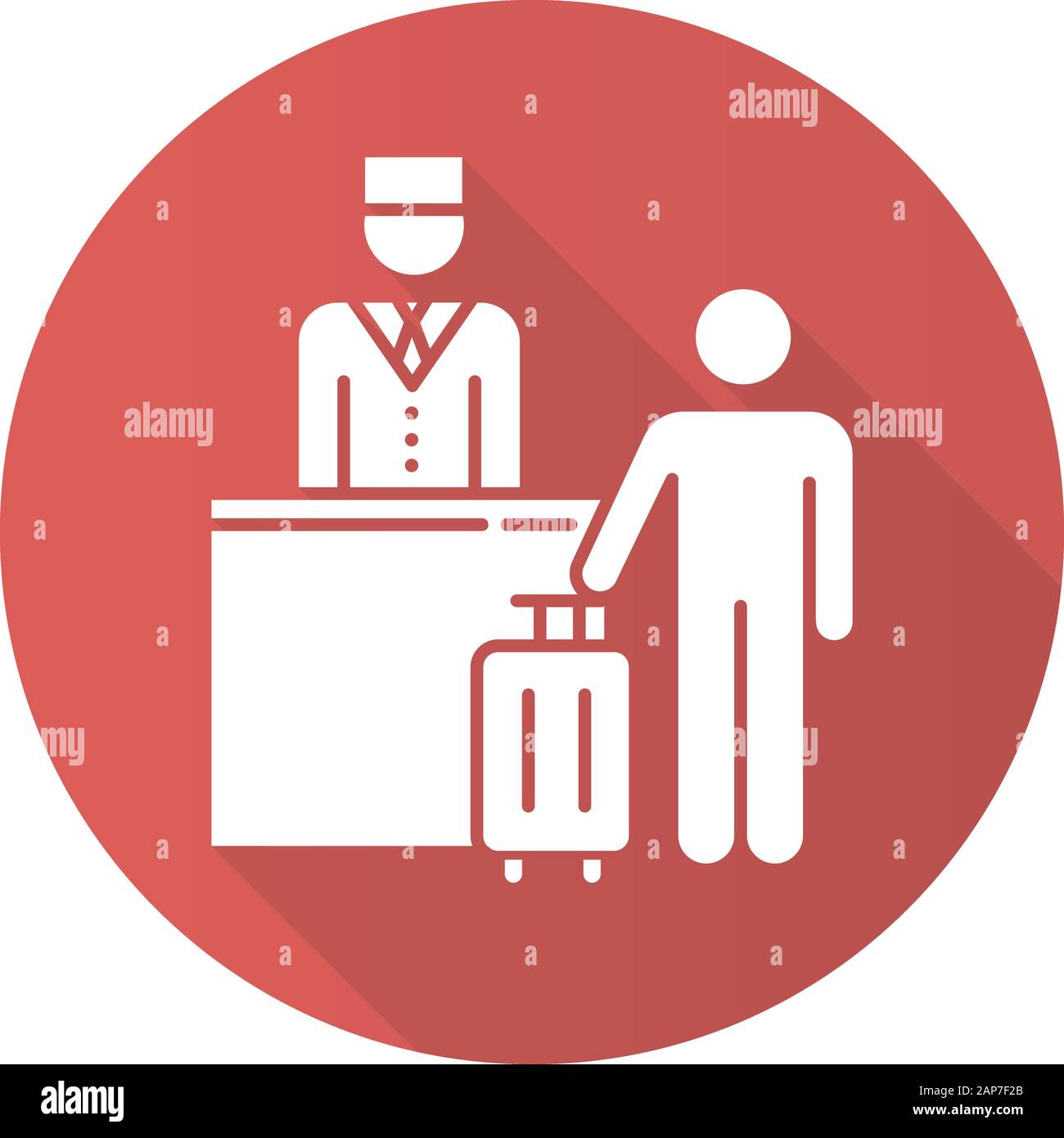 Hospitality industry red flat design long shadow glyph icon ...