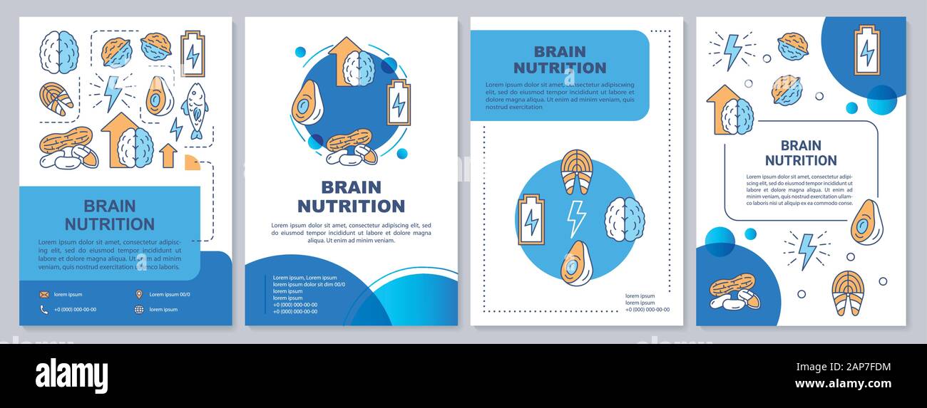 Brain nutrition brochure template. Keto diet. Flyer, booklet, leaflet ...