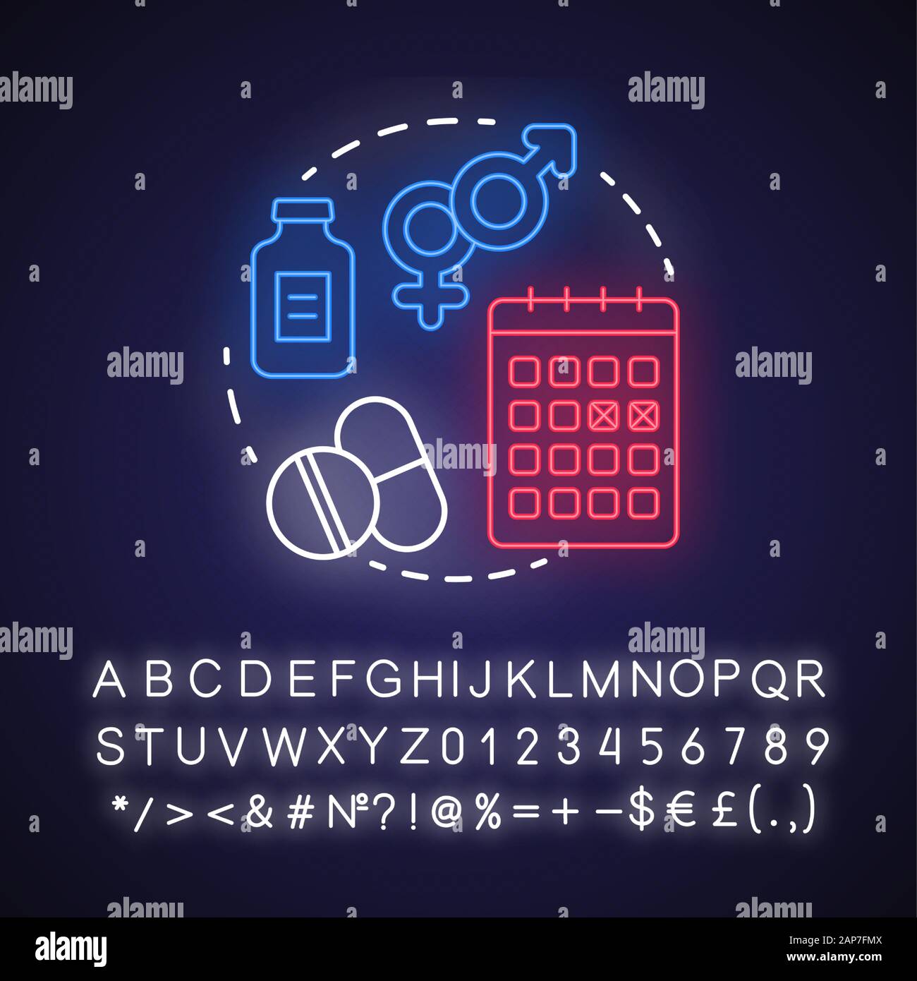 Hormone therapy neon light concept icon. Pills idea. Medicine, medical ...