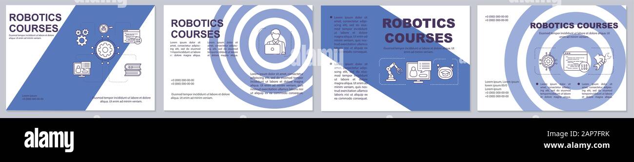 Robotics science brochure template. Cybernetics courses. Flyer, booklet ...