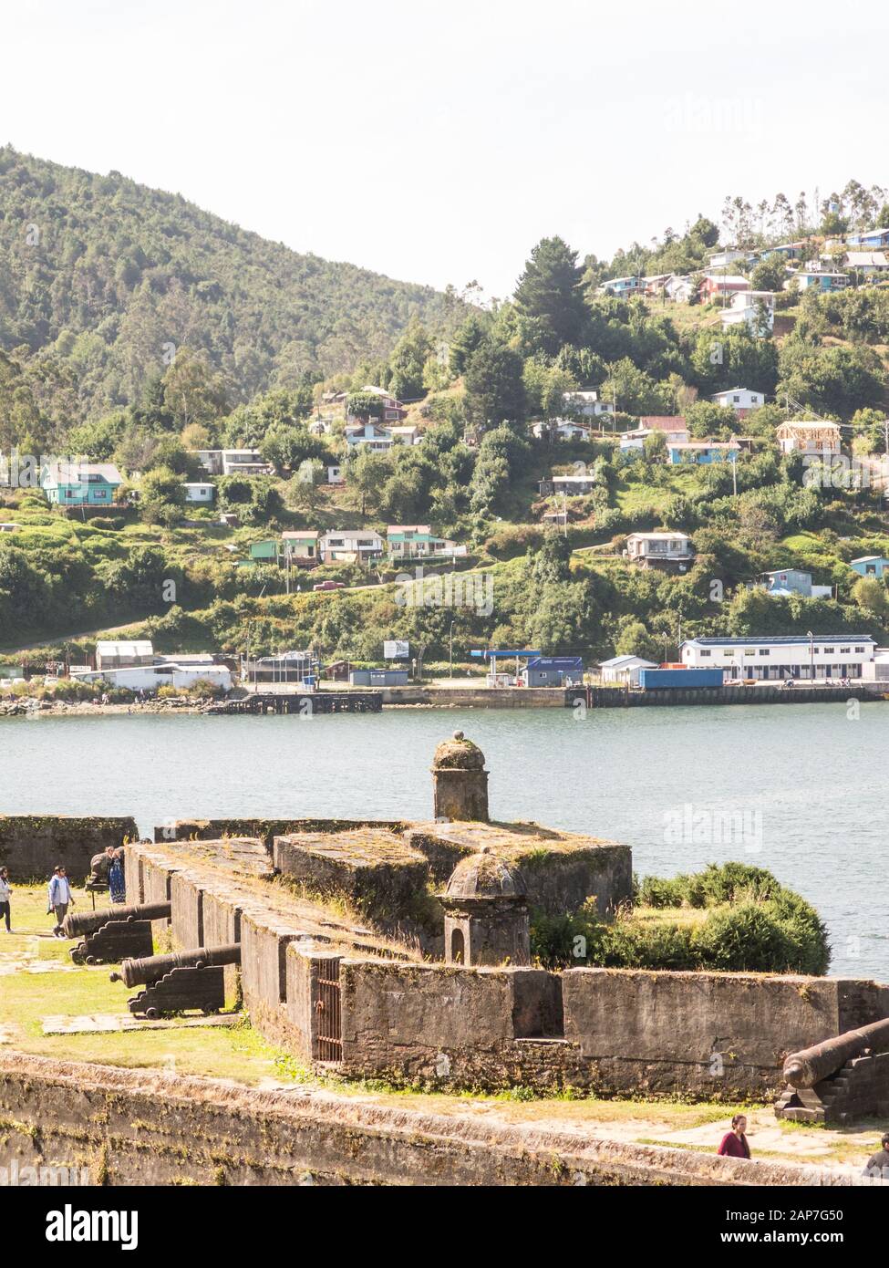 Corral, Chile - January 14, 2018: Fortified walls of the historic ...